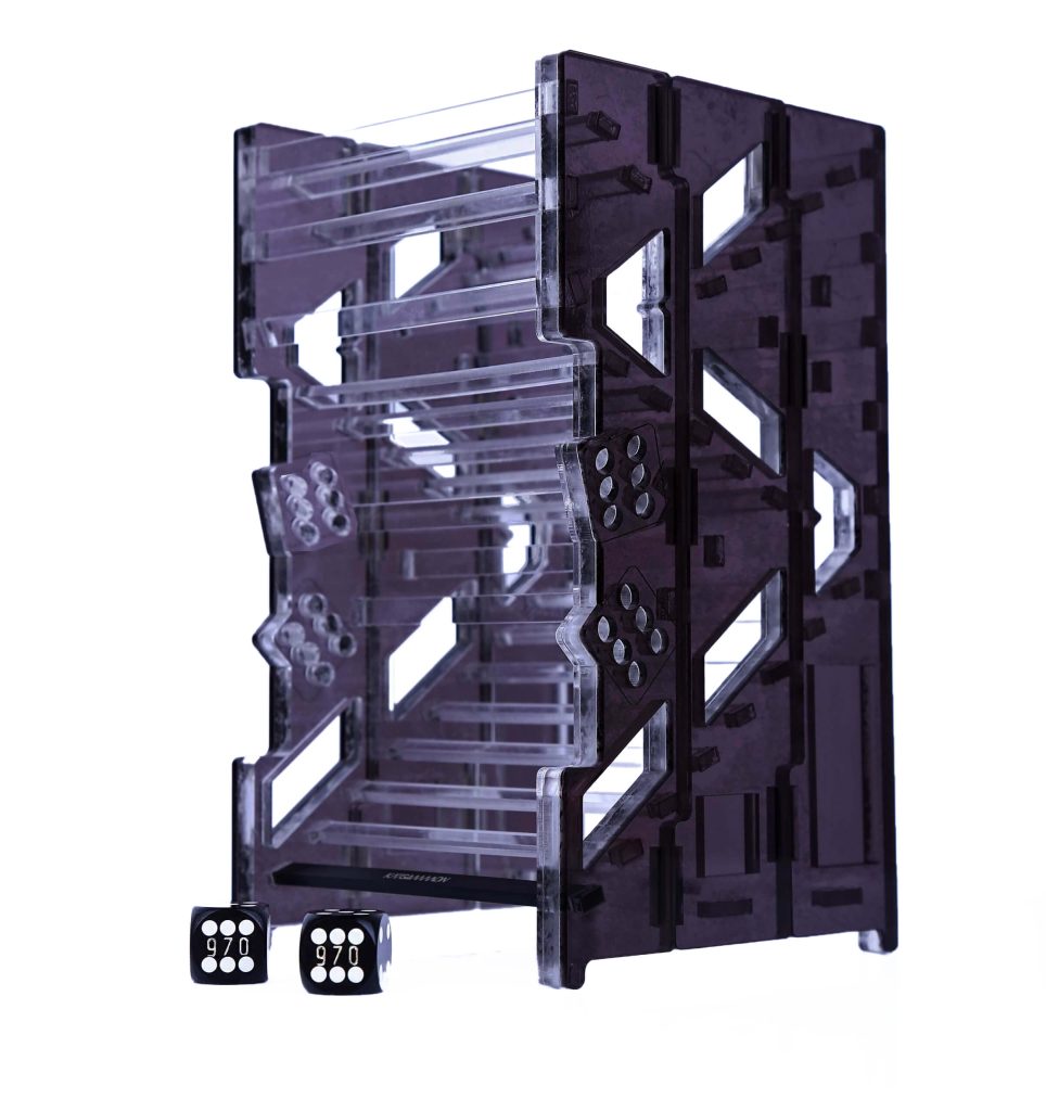 Smoky Transparent Baffle Box - KATGAMMON | Backgammon Equipment